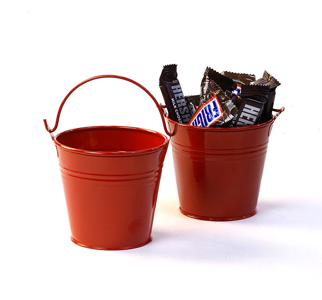 4" MINI TIN PAIL RED